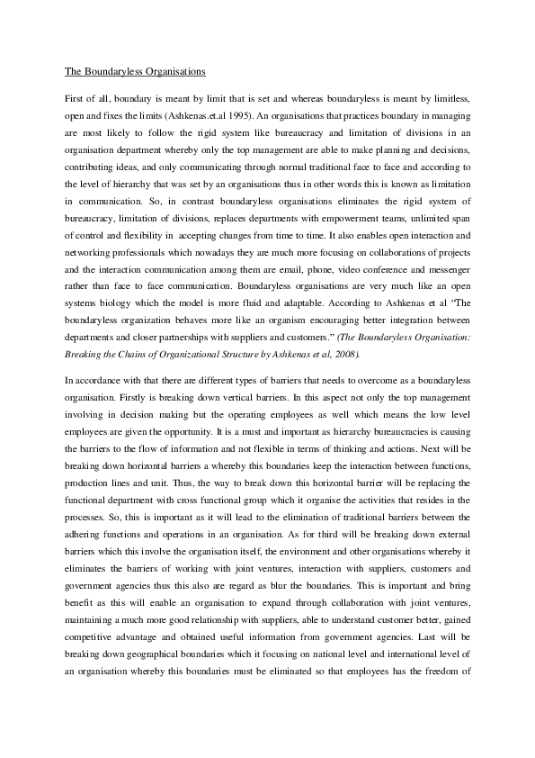 (DOC) The Boundaryless Organisations
