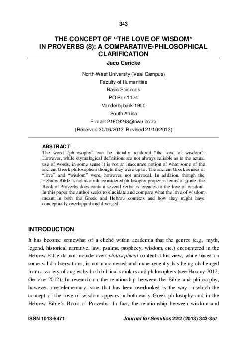 (PDF) A comparative-philosophical perspective on "the love of wisdom ...