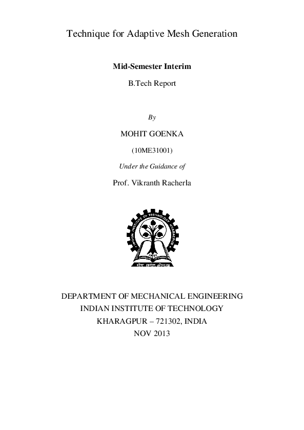 (PDF) Adaptive Mesh Generation