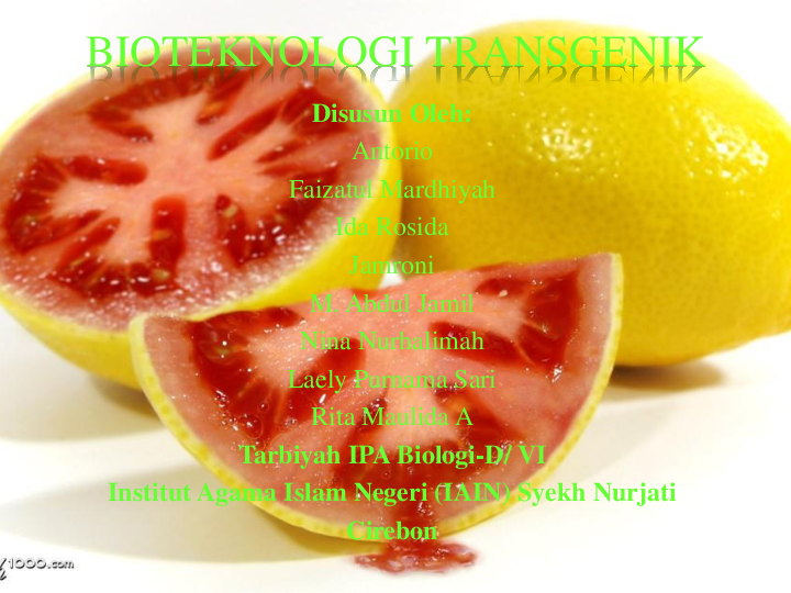 (PPT) Bioteknologi transgenik