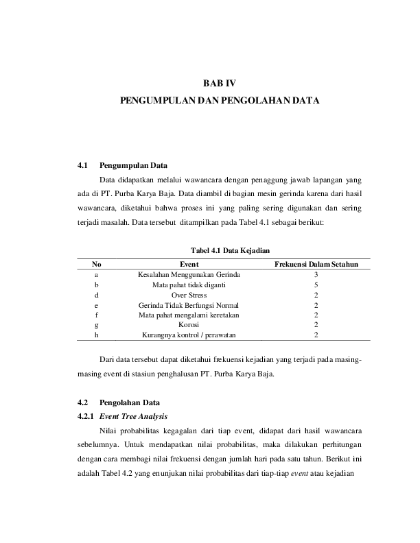 (DOC) IDENTIFIKASI RISIKO DENGAN METODE EVENT TREE ANALYSIS PADA PROSES ...