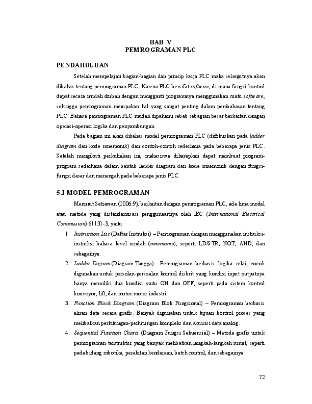 (PDF) Bab 5 Pemrograman PLC