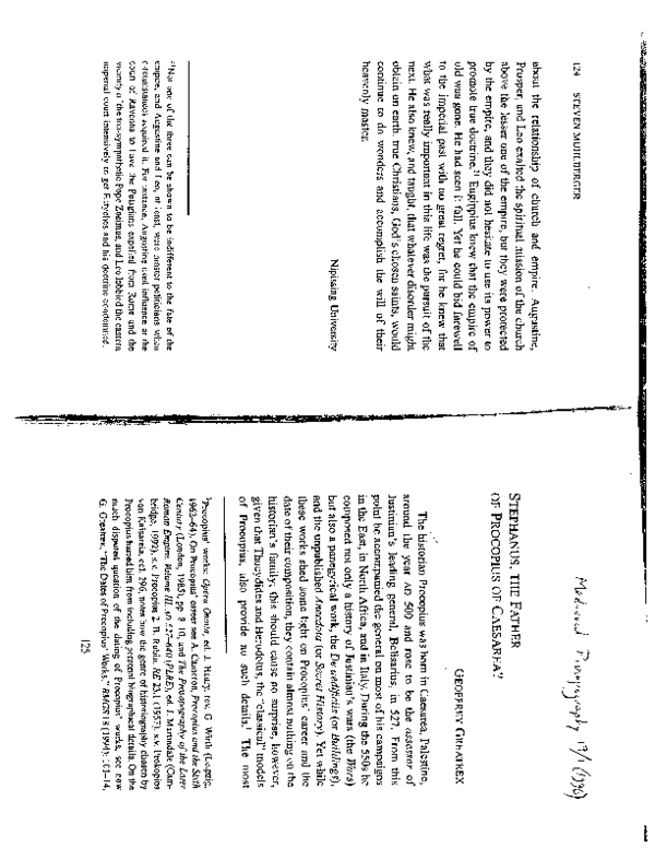 (PDF) Stephanus, the father of Procopius of Caesarea?