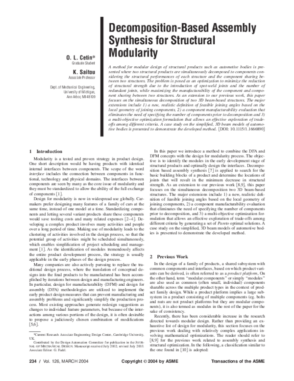 (PDF) Decomposition-Based Assembly Synthesis for Structural