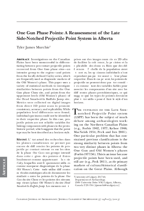 (PDF) One Gun Phase Points: A Reassessment of the Late Side-Notched ...