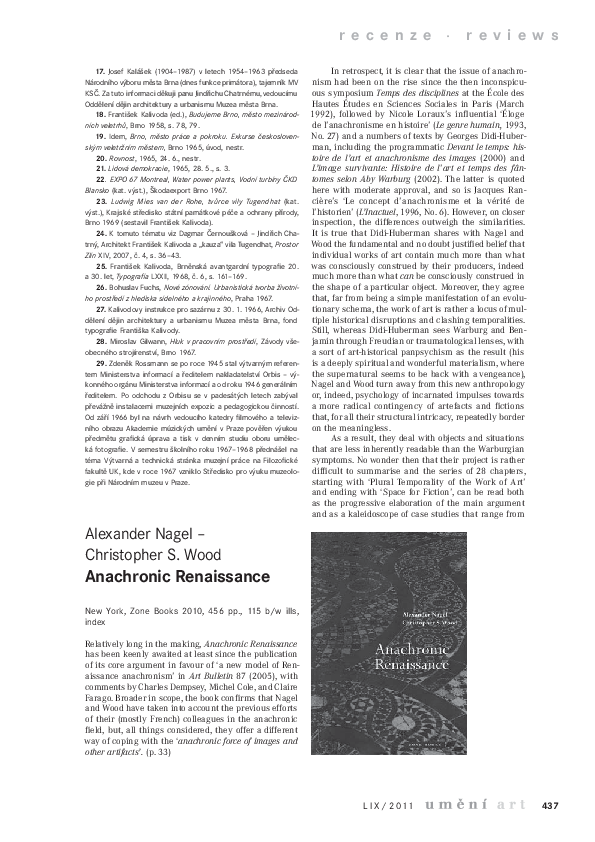 (PDF) Anachronic Renaissance - reviewed by Karel Thein