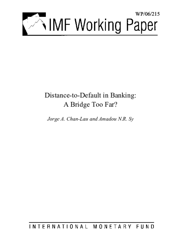 (PDF) Distance-to-default in banking: A bridge too far