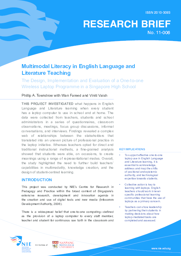 (PDF) Multimodal Literacy in English Language and Literature Teaching