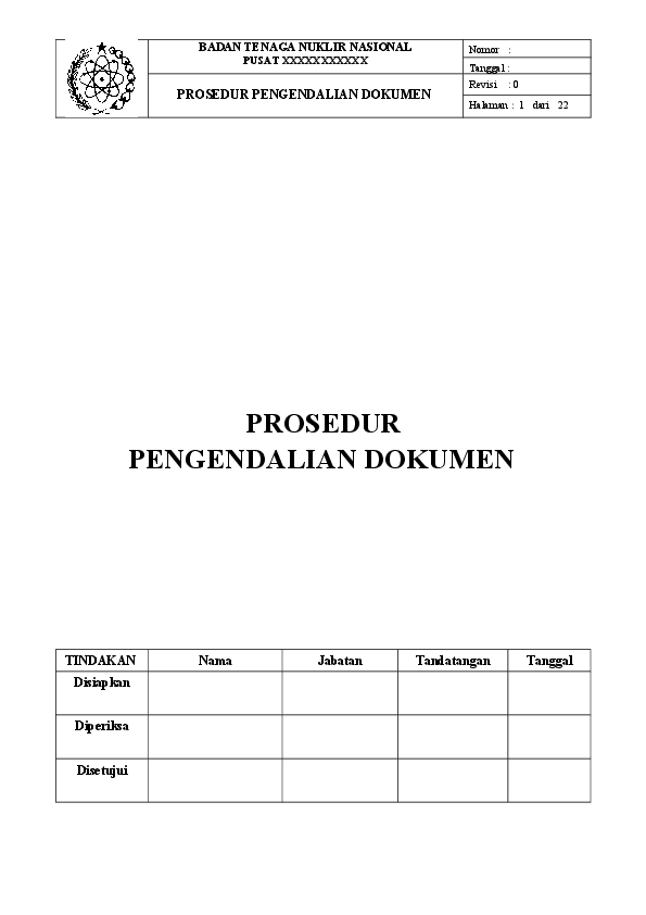 (DOC) Contoh Prosedur Pengendalian Dokumen