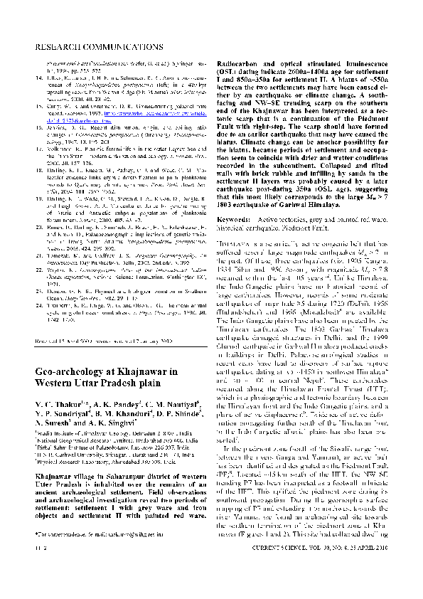 (PDF) Late Pleistocene Holocene climate change in Central Ganga plain ...