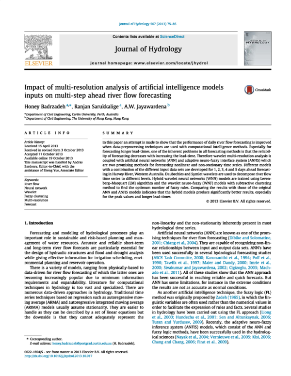 Pdf Impact Of Multi Resolution Analysis Of Artificial Intelligence Models Inputs On Multi Step