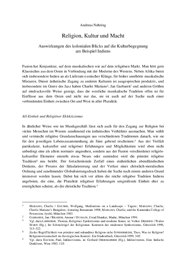 (PDF) Religion, Kultur und Macht