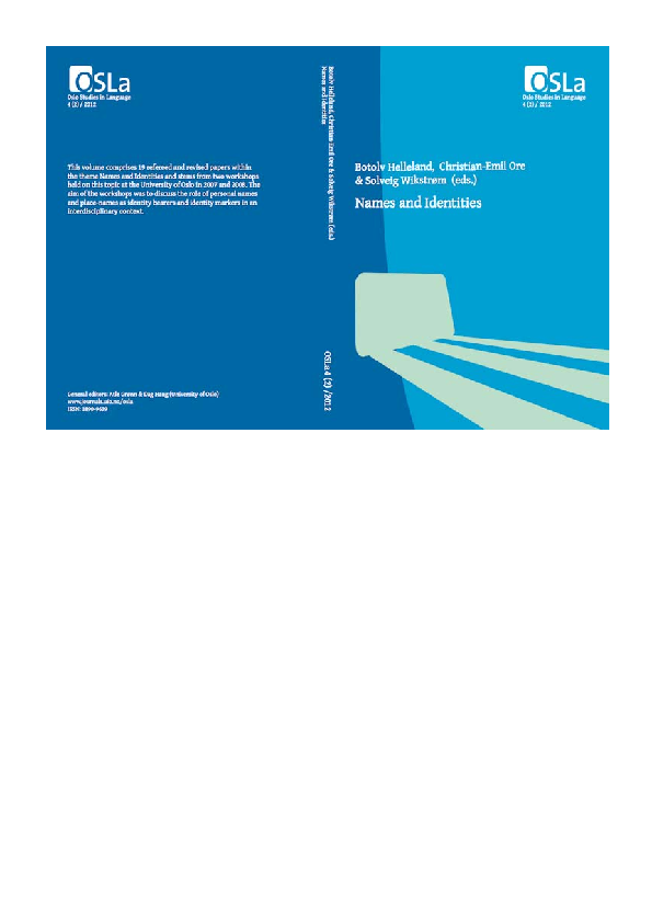 (PDF) Identity of Name(s) as a Crucial Problem in Name Studies, Or ...