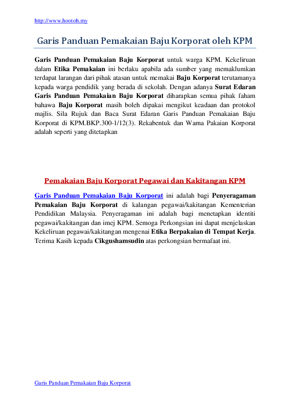 (PDF) Garis Panduan Pemakaian Baju Korporat oleh KPM