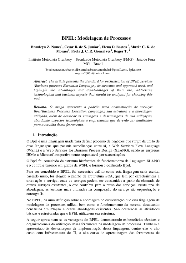 (PDF) BPEL: Modelagem de Processos