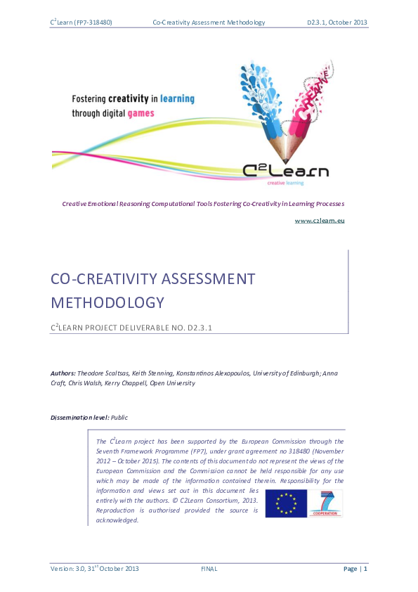 (PDF) Co-Creativity Assessment Methodology