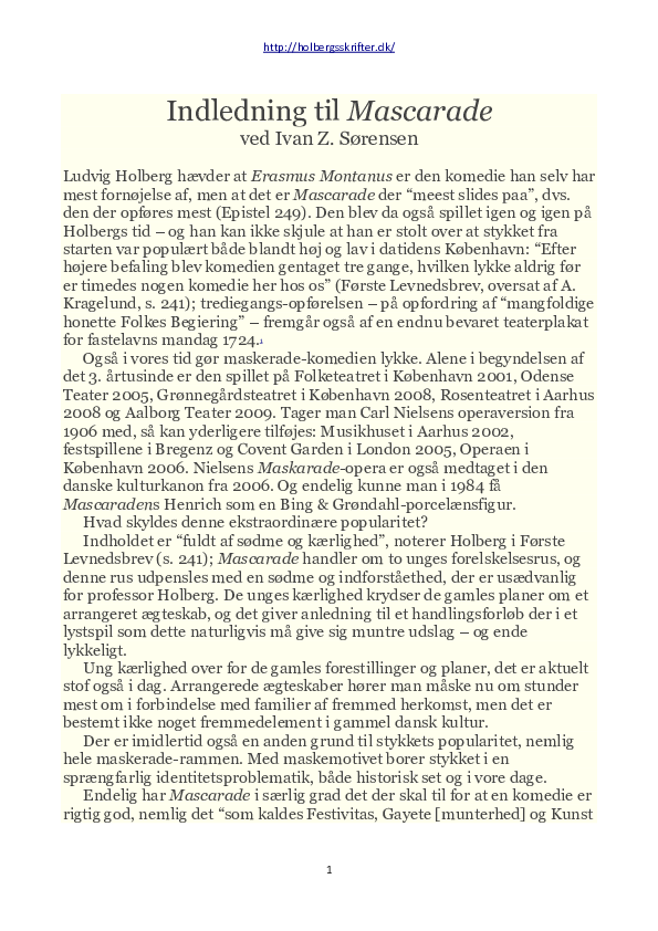 (PDF) Holberg Mascarade