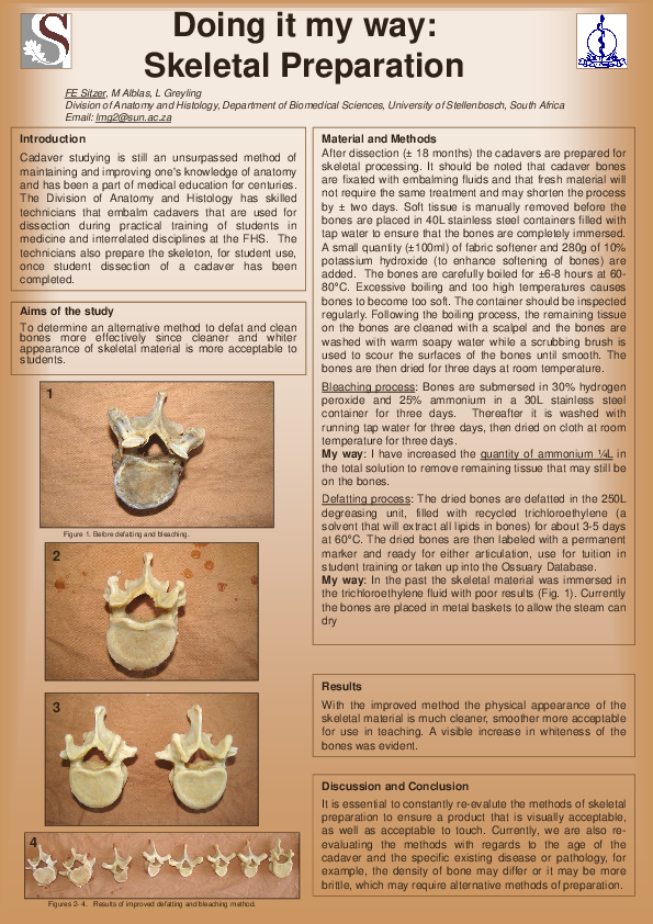 (PDF) Doing it my way: Skeletal Preparation