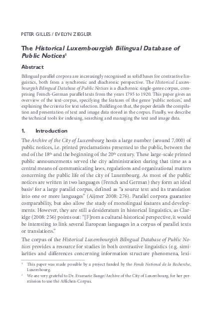 (PDF) Gilles, Peter/Ziegler, Evelyn (2013): “The bilingual historical ...