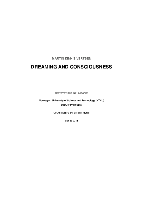 (PDF) Dreaming and Consciousness
