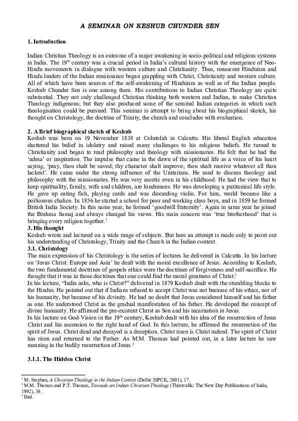 (DOC) Keshub Chander Sen