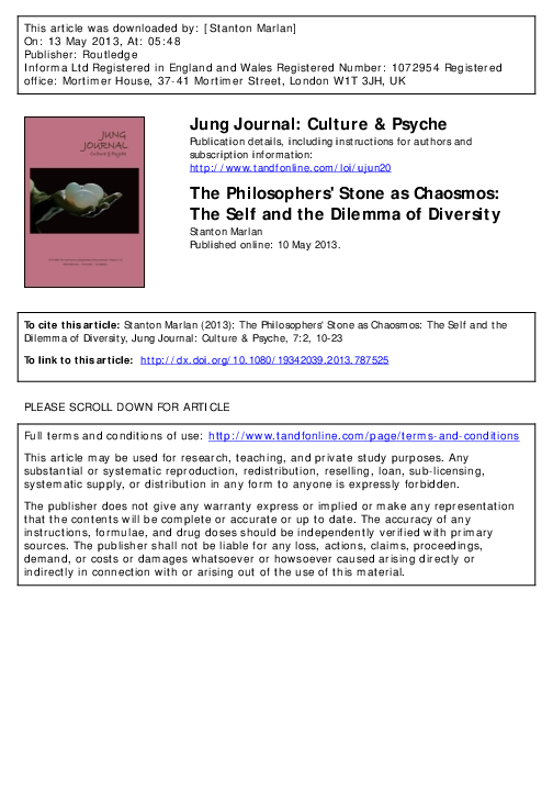 (PDF) Philosophers Stone Chaomos Jung Journal