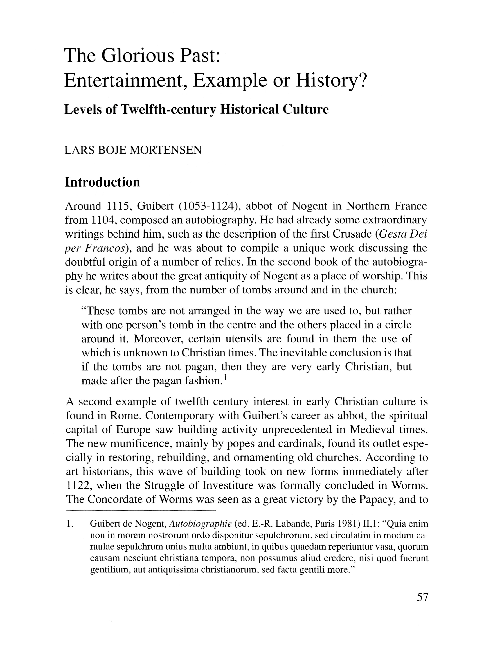 (PDF) The Glorious Past: Entertainment, Example or History? Levels of ...