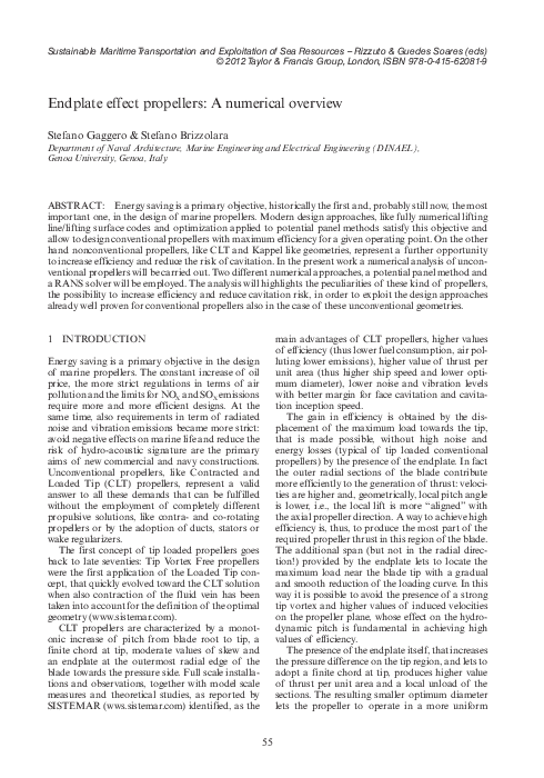 (PDF) Endplate effect propellers: A numerical overview