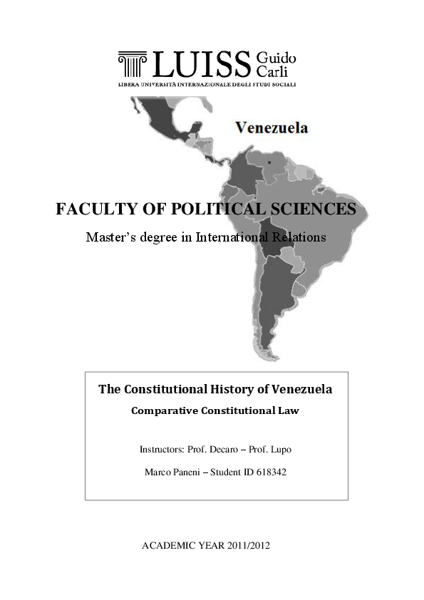 (PDF) Constitutional History of Venezuela