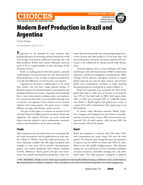 (PDF) Modern Beef Production in Brazil and