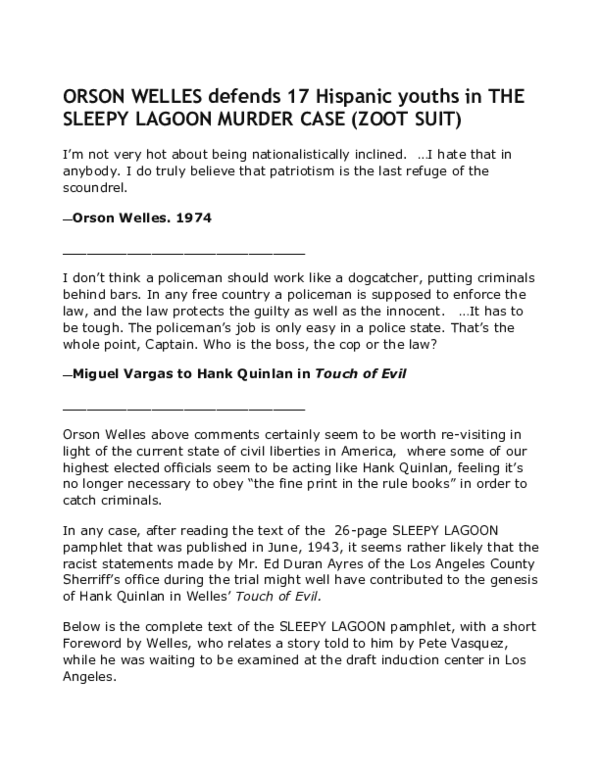 (PDF) ORSON WELLES defends 17 Hispanic youths in THE SLEEPY LAGOON ...