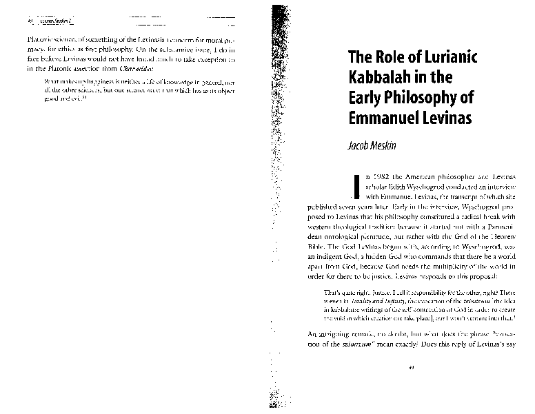 (PDF) The Role of Lurianic Kabbalah in The Early Philosophy of Emmanuel ...
