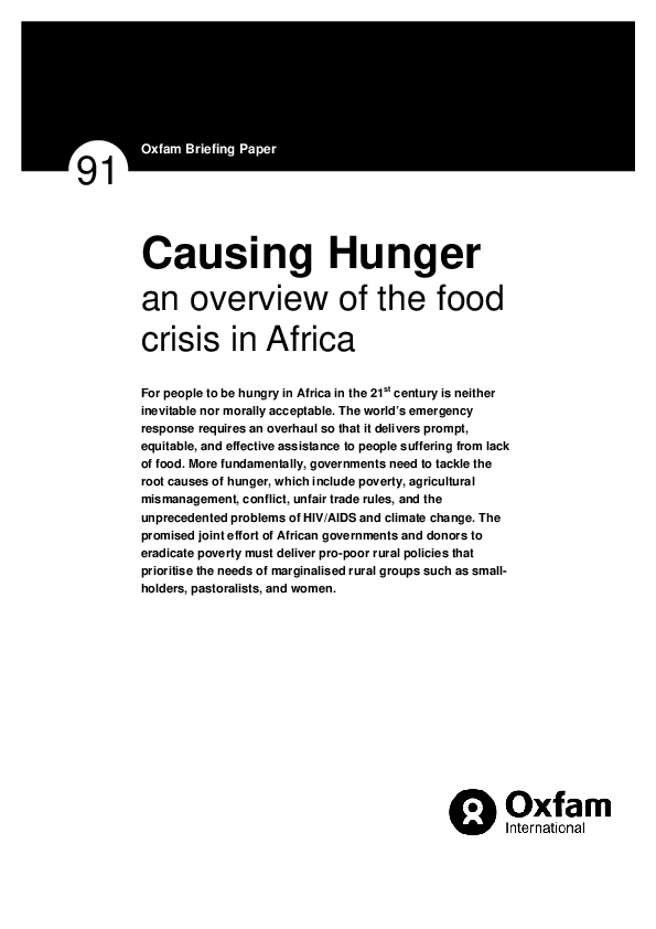 (PDF) Causes of hunger and its way foward