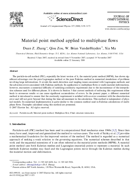 (PDF) MPM applied to multiphase flows