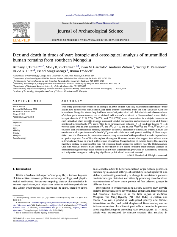 (PDF) Turner, BL, MK Zuckerman, EM Garofalo, JD Kingston, GJ Armelagos ...