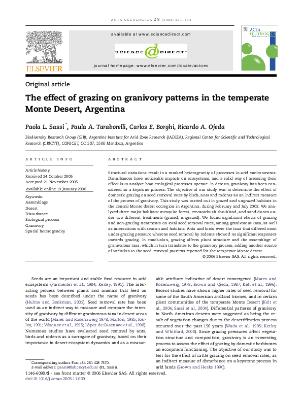 (PDF) Sassi granivory&grazing Acta Oecol