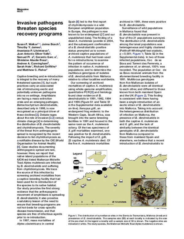 (PDF) Invasive pathogens threaten species recovery programs