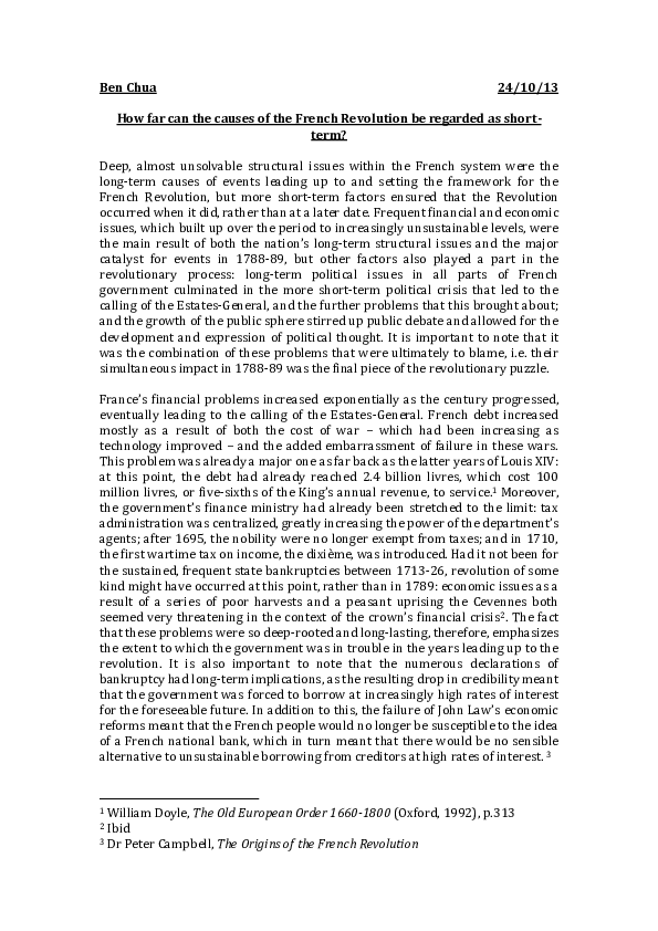 causes of french revolution of 1789