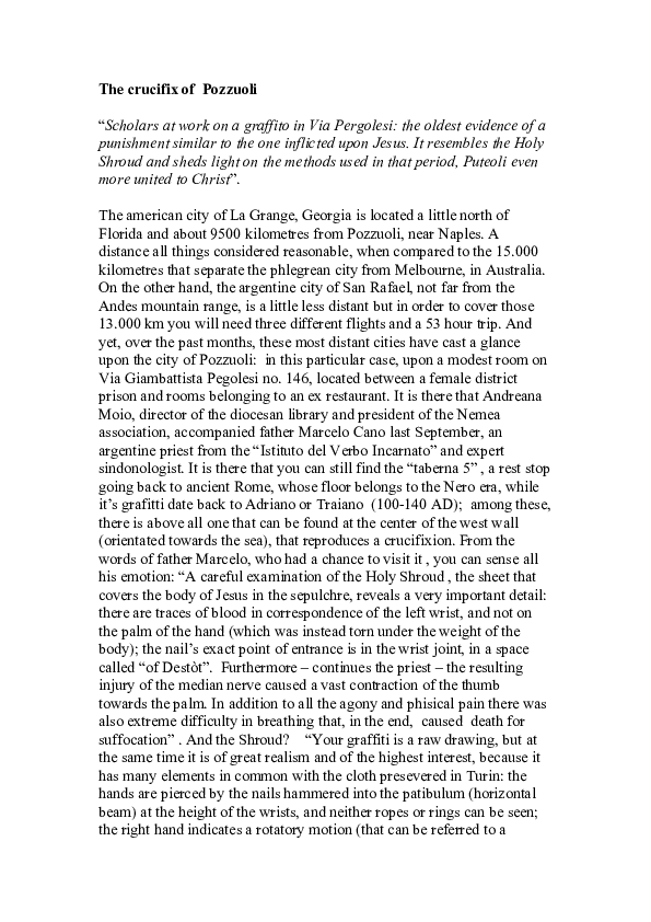 (PDF) The crucifix of Pozzuoli (in a better English translation)