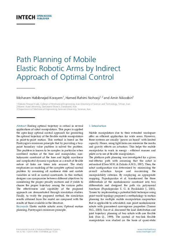(PDF) Smooth jerk-bounded optimal path planning of tricycle wheeled mobile manipulators in the ...