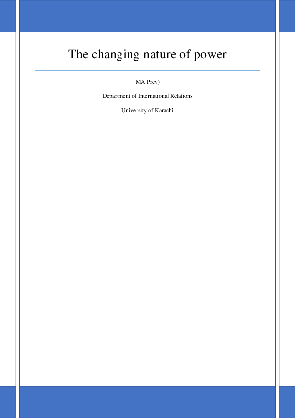 (DOC) The changing nature of power