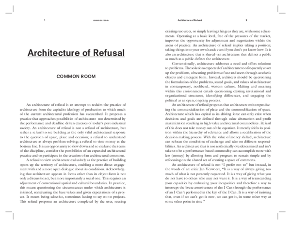 (PDF) The Architecture of Refusal by common room