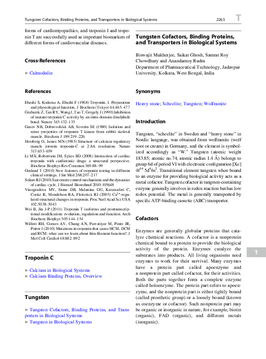 (PDF) Tungsten Cofactors Binding Proteins and Transporters in ...