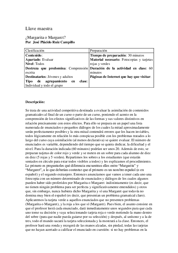 (PDF) Margarita o Margaret
