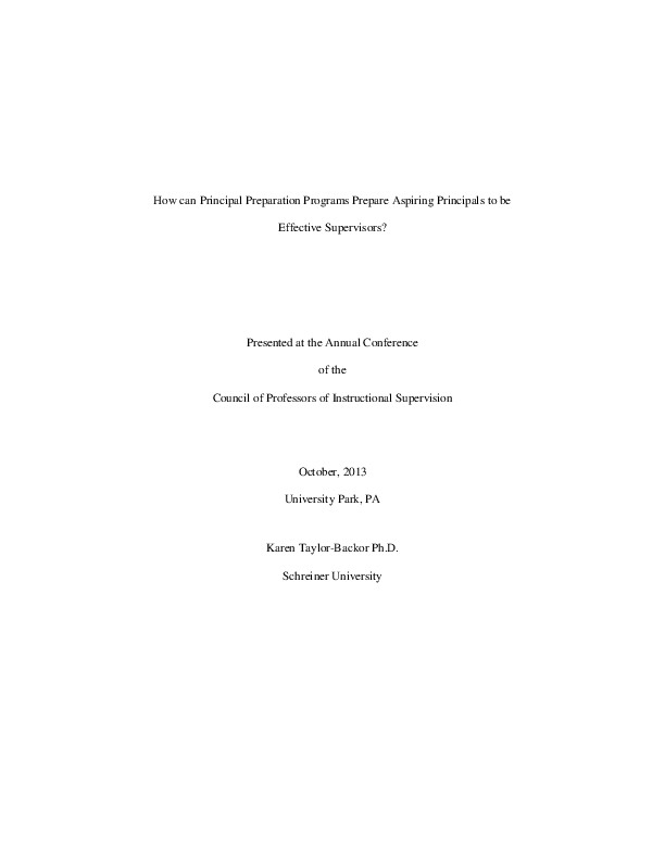 (DOC) How can Principal Preparation Programs Prepare Aspiring ...