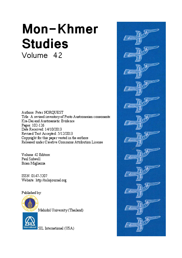(PDF) A revised inventory of Proto Austronesian consonants-Kra-Dai and ...