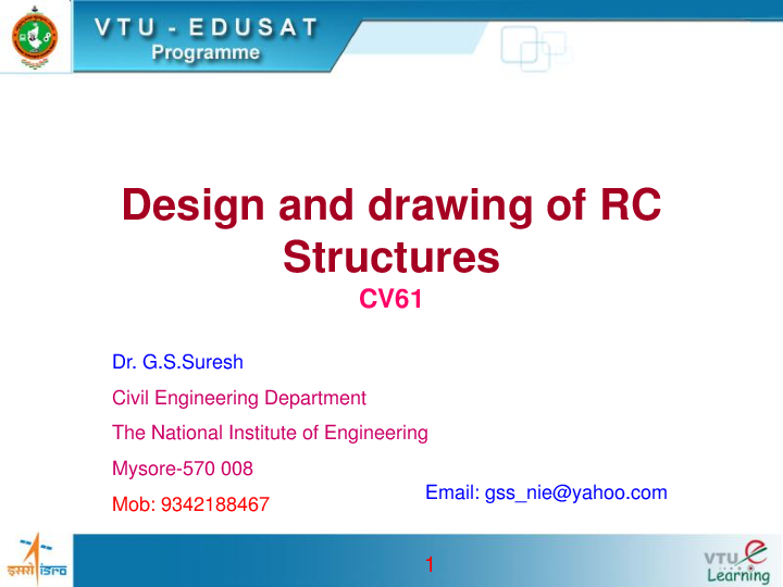 (PPT) Design and drawing of RC Structures