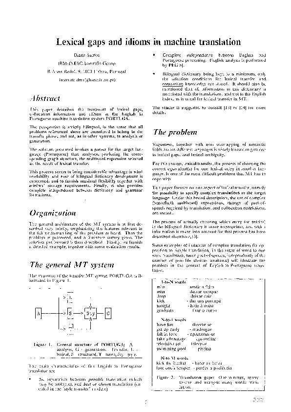 (PDF) Lexical gaps and idioms in machine translation