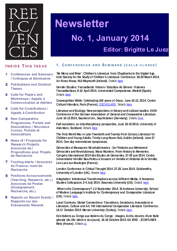 (PDF) ENCLS Newsletter/Bulletin REELC 1 2014
