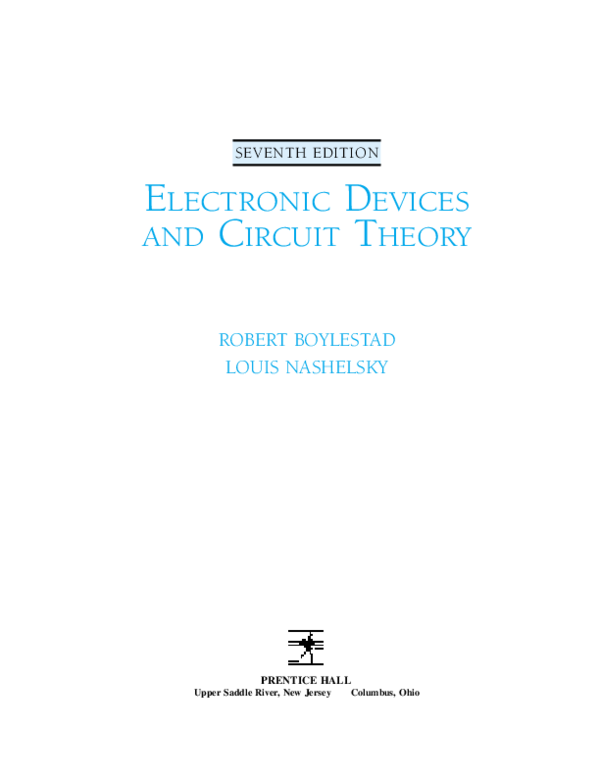 (PDF) Electronic Devices and circuit theory (Robert Boylestad)
